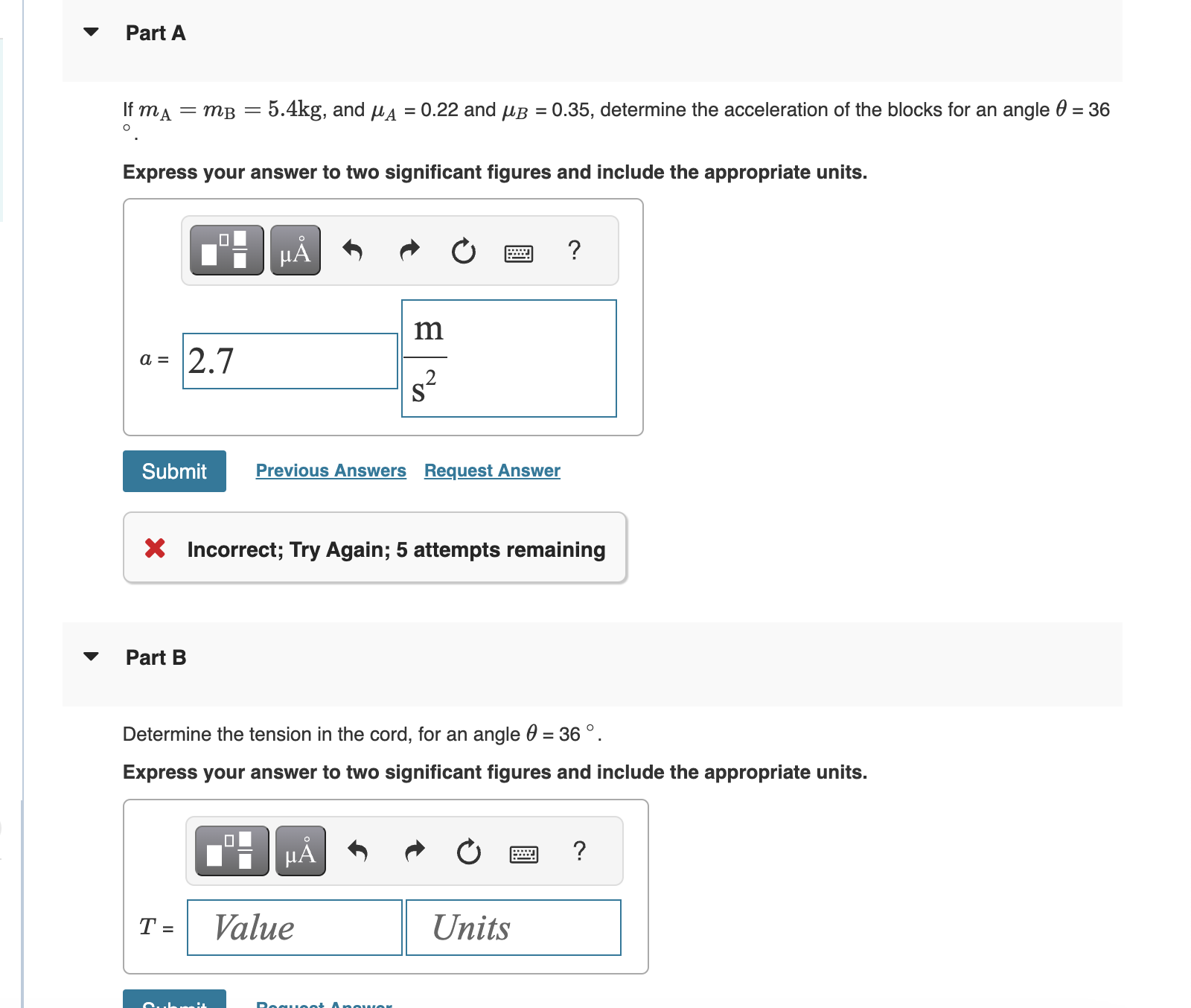 Solved Two connected blocks on a ramp mA θTwo blocks made of | Chegg.com