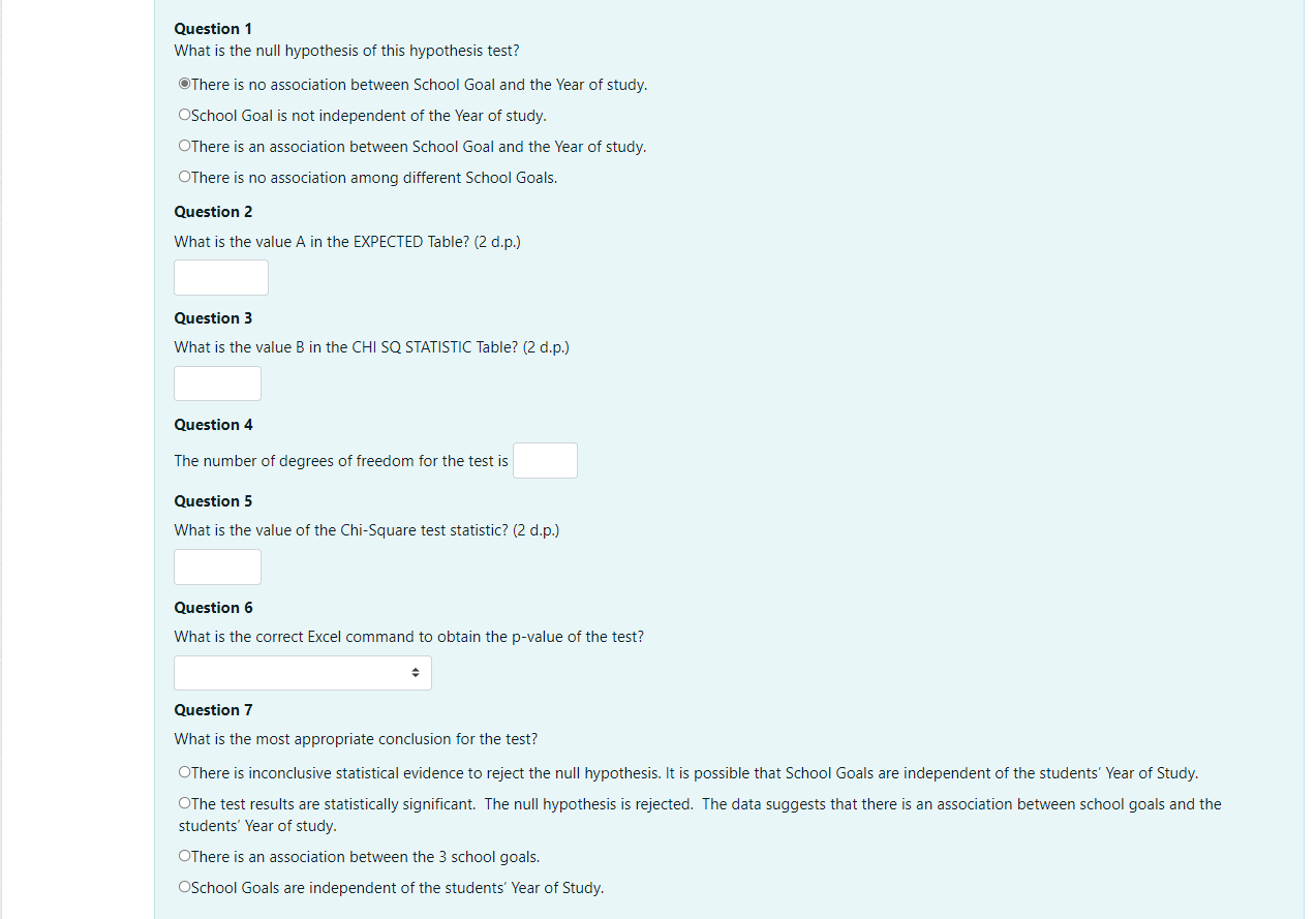 Solved Question 1 Incomplete answer Research question: Is | Chegg.com