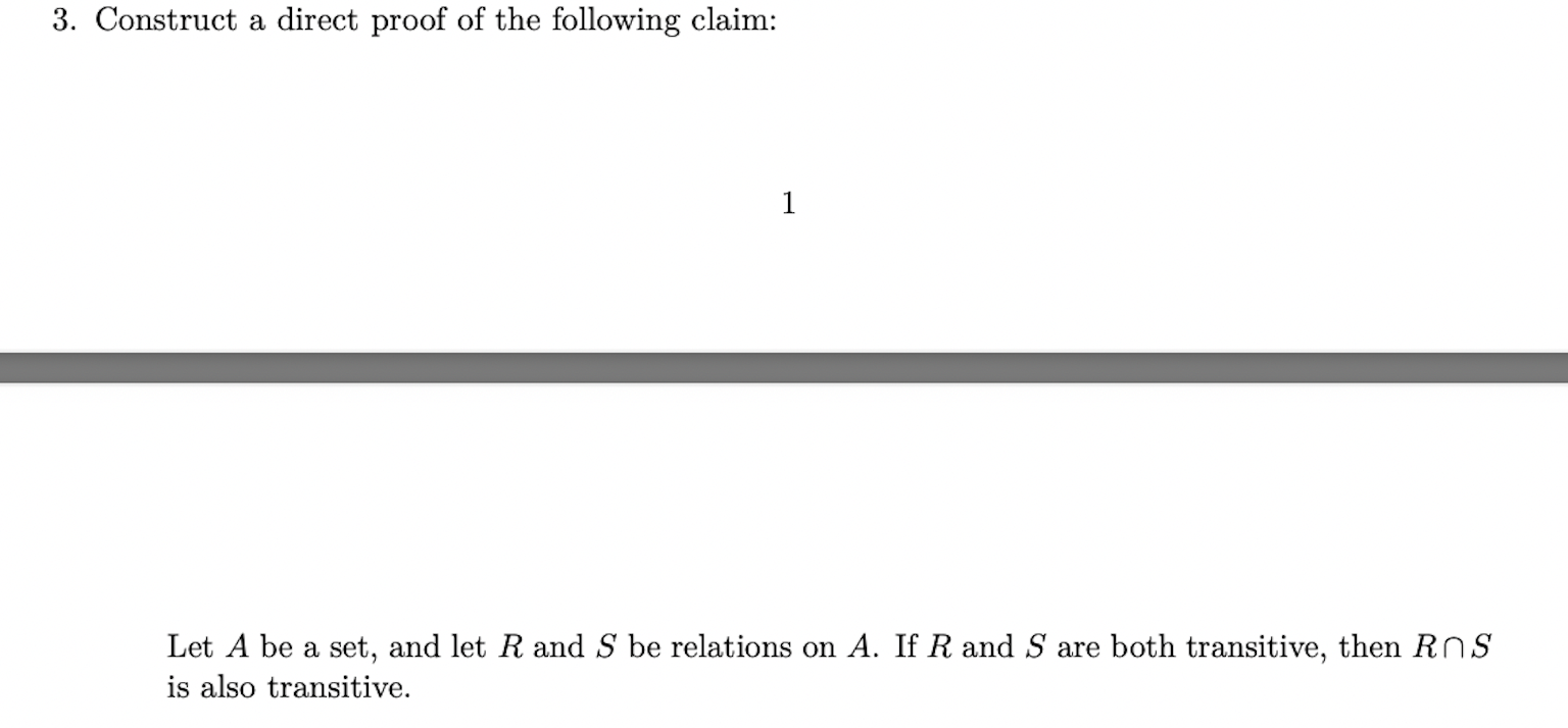 Solved 3. Construct a direct proof of the following claim: 1 | Chegg.com