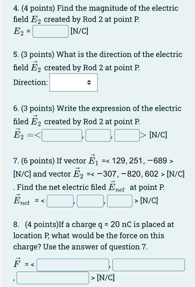 Solved [30 points] Two uniformly charged rods, rod 1 and rod | Chegg.com