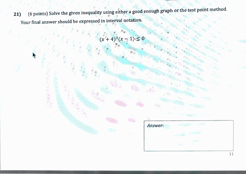 Solved 21) (6 points) Solve the given inequality using | Chegg.com
