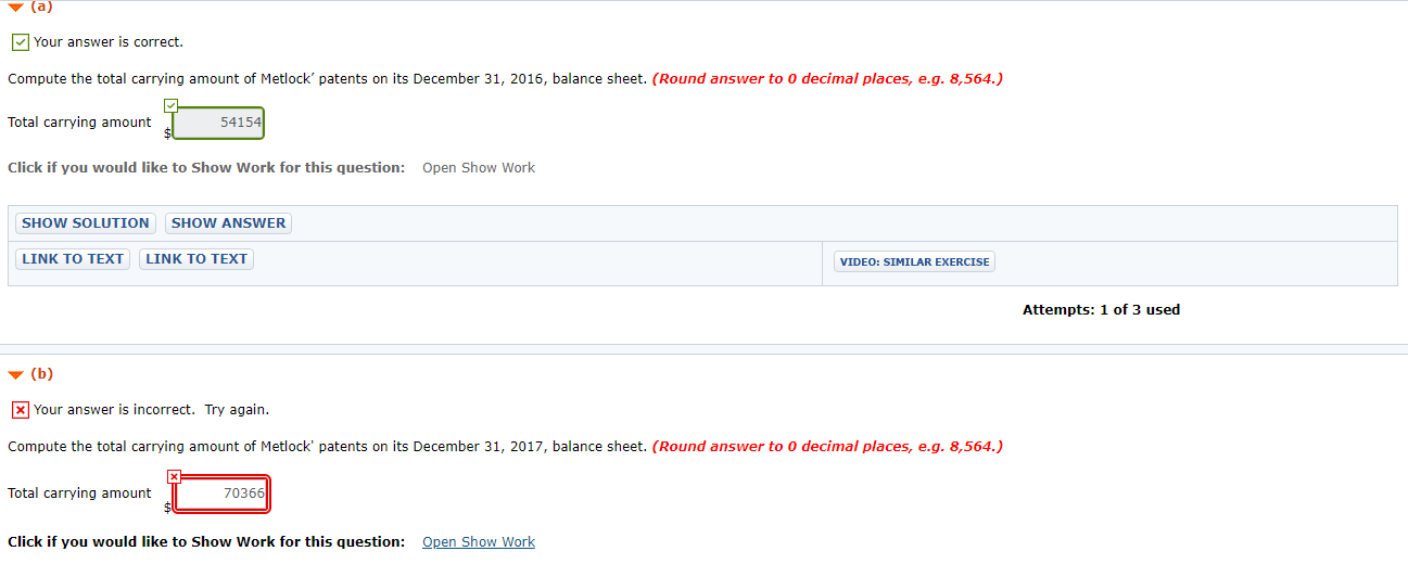 Solved Exercise 12-10 (Part Level Submission) Metlock | Chegg.com