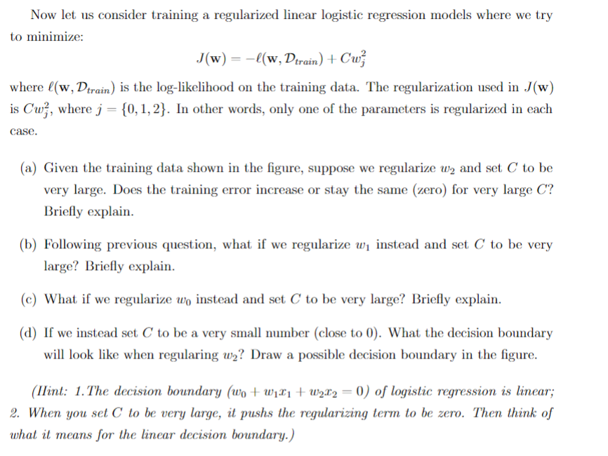 Problem 5 (Regression): Consider a binary | Chegg.com