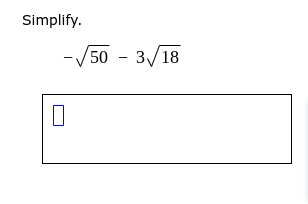 Solved Simplify. - 50 - 3/18 | Chegg.com