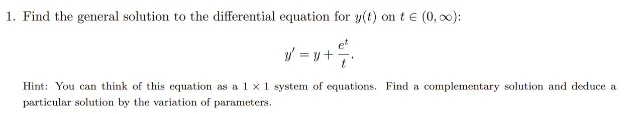 Solved Find the general solution to the differential | Chegg.com