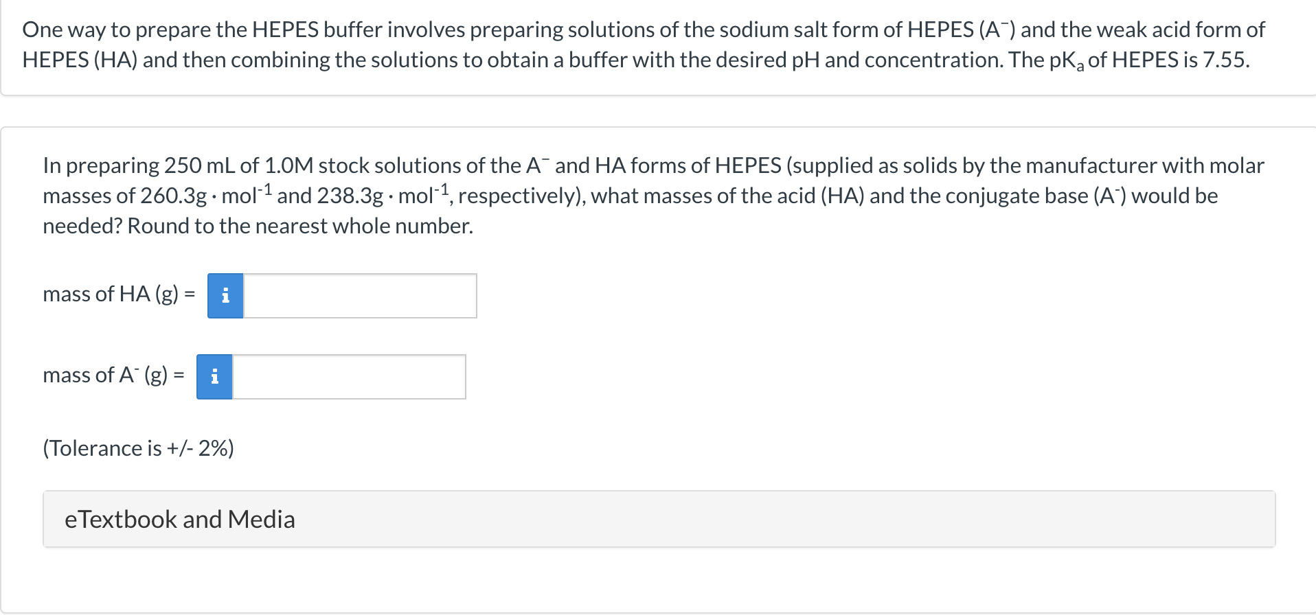 Solved One way to prepare the HEPES buffer involves | Chegg.com
