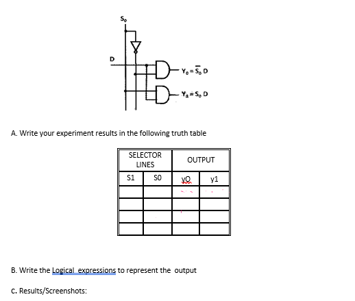 Solved A. ﻿Write your experiment results in the following | Chegg.com
