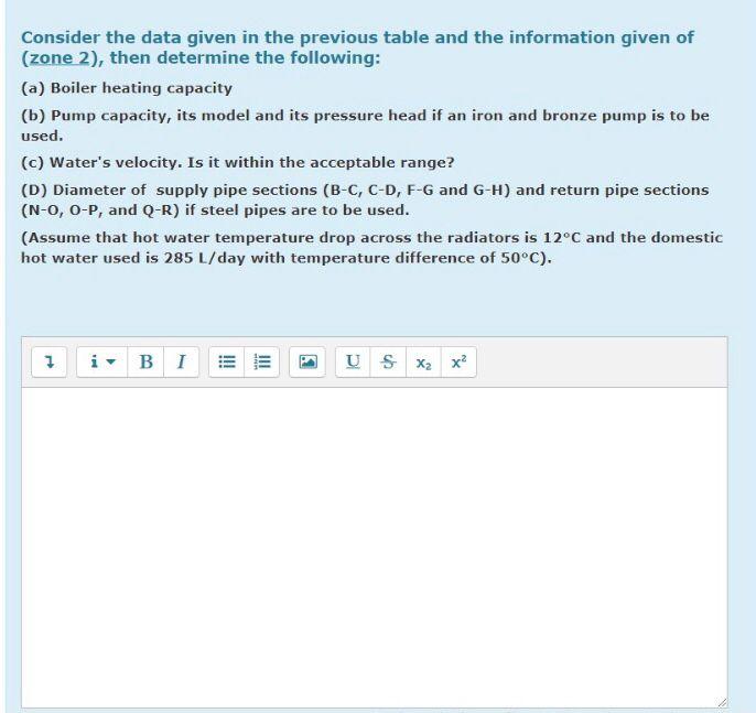 Solved Consider the shown two pipe reverse return hot water | Chegg.com