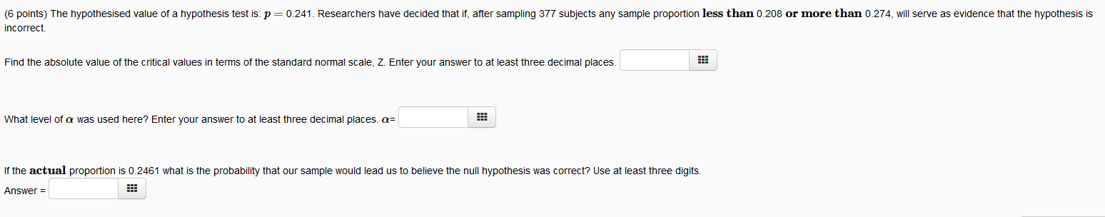 Solved (6 points) The hypothesised value of a hypothesis | Chegg.com