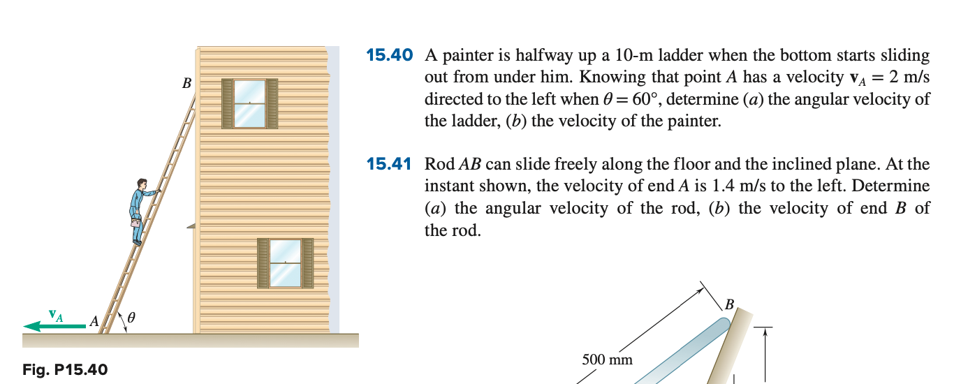 Solved 15.40 A painter is halfway up a 10-m ladder when the | Chegg.com
