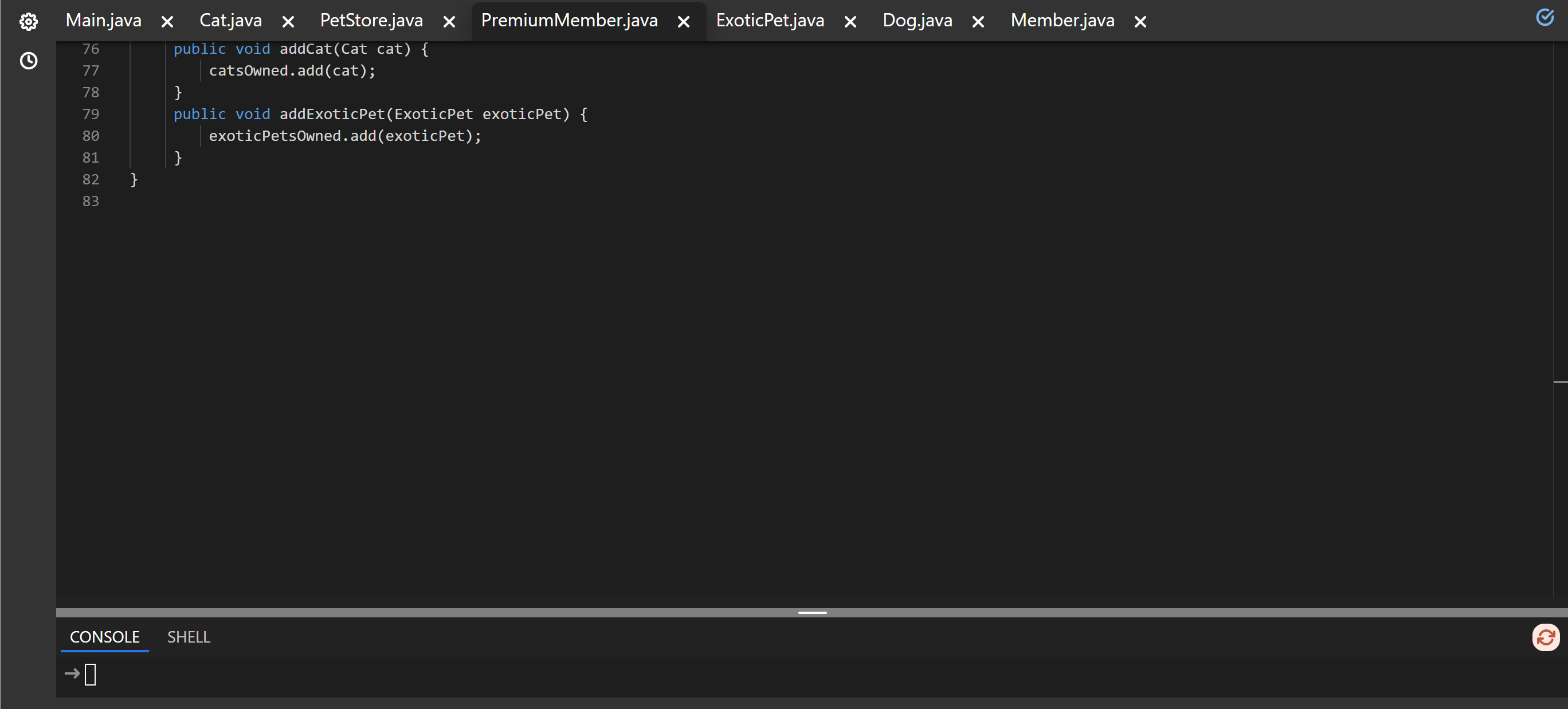 Solved Pet Store System ***Please answer the ENTIRE post | Chegg.com
