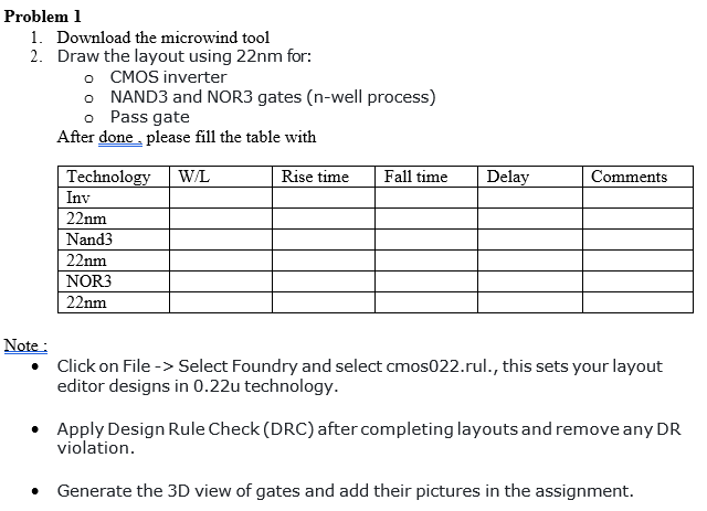Solved use microwind please if you copy any solution from | Chegg.com