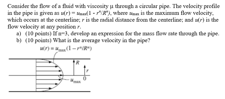 Solved Consider the flow of a fluid with viscosity through | Chegg.com