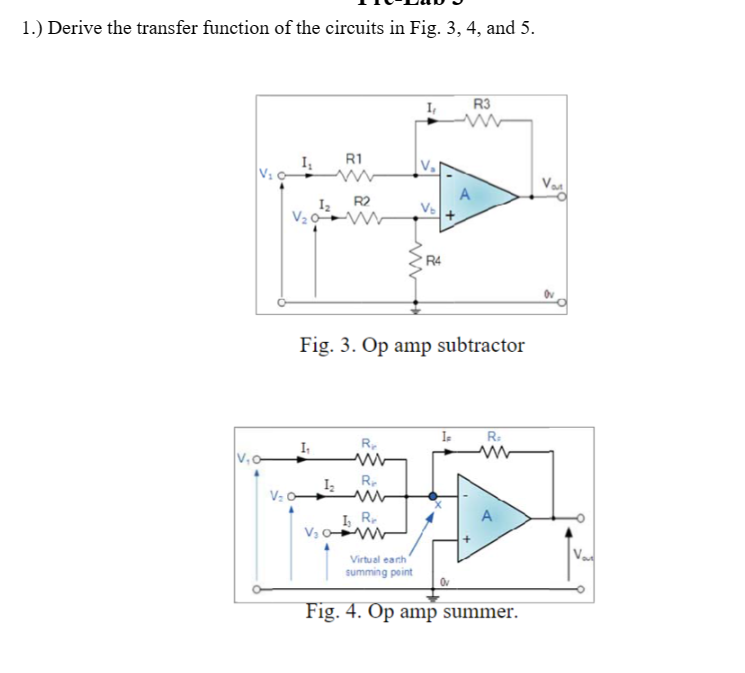 Solved 1.) Derive the transfer function of the circuits in | Chegg.com