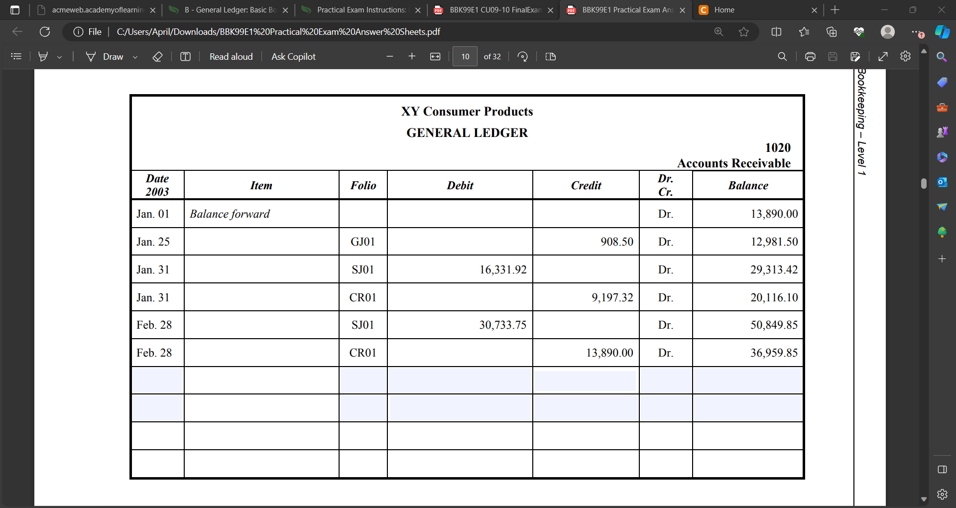 Solved \table[[\table[[XY Consumer Products],[GENERAL | Chegg.com