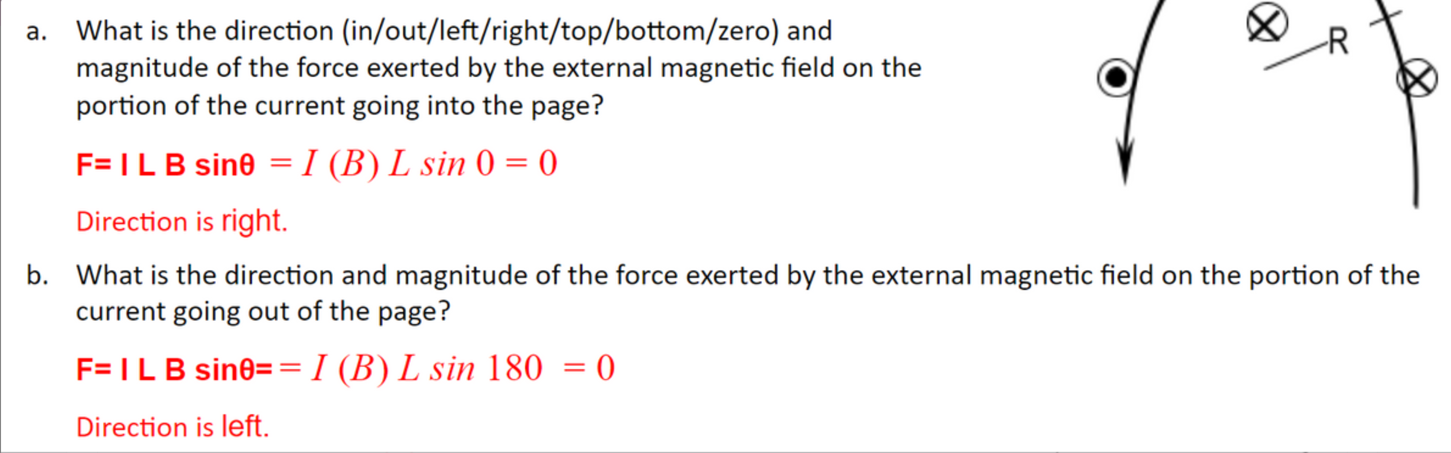 Solved B (in) 3. A wire carries current I into the page on | Chegg.com