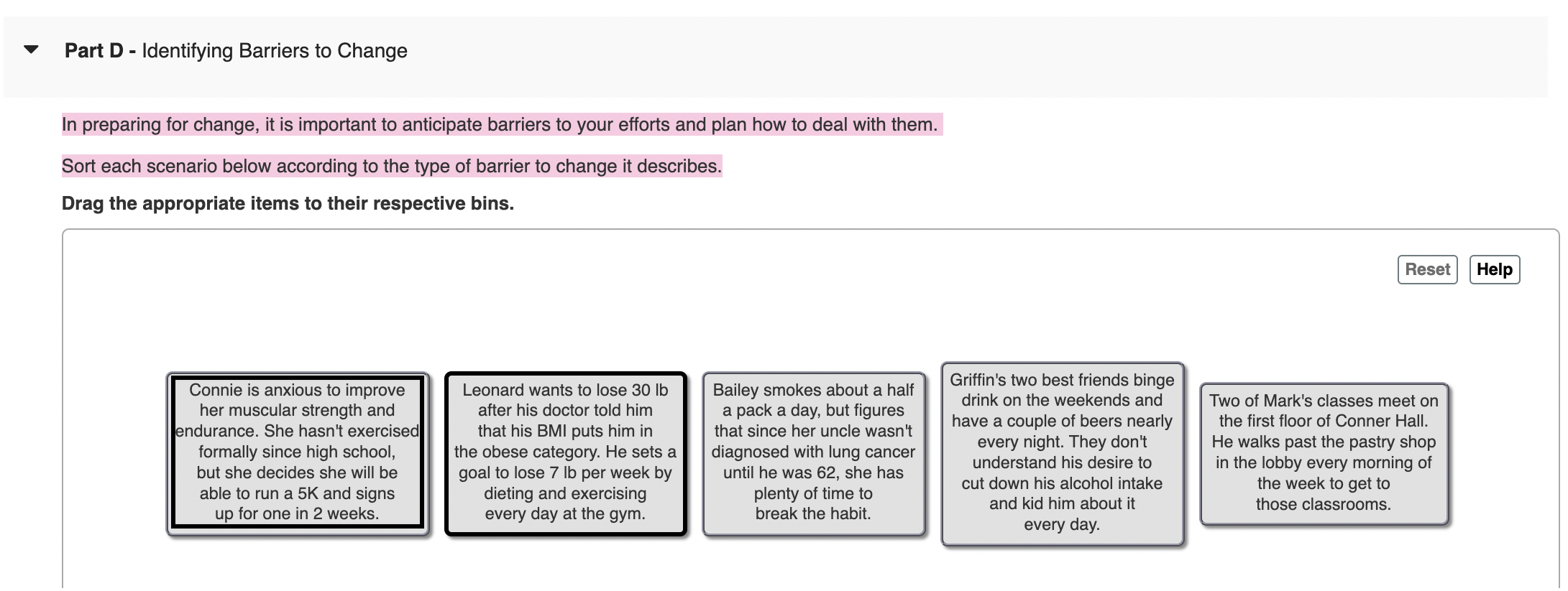 Solved Part D - Identifying Barriers to Change In preparing | Chegg.com