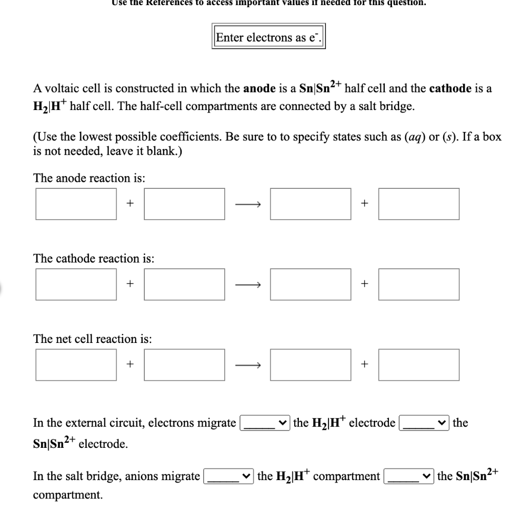 Solved Enter Electrons As E Use Smallest Possible Integer 