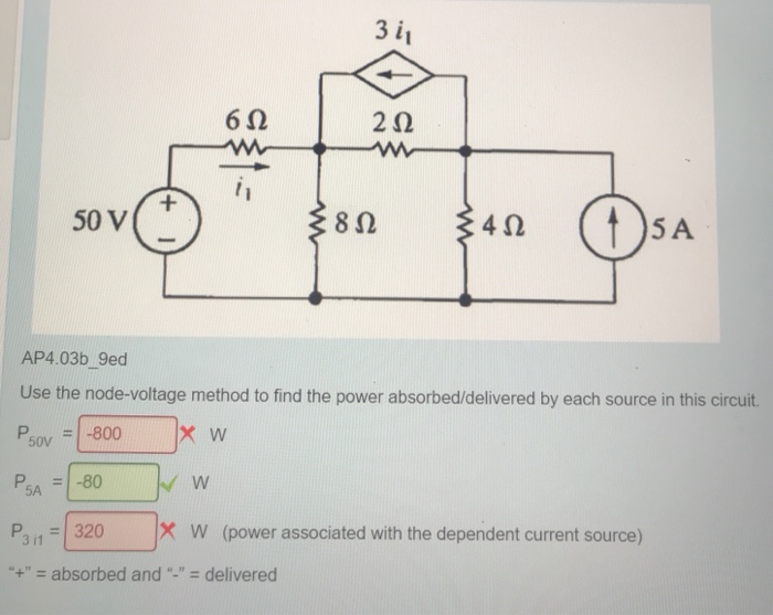 Solved 31 60 50 V 8Ω 4 2 5 A AP4.03b 9ed Use the | Chegg.com
