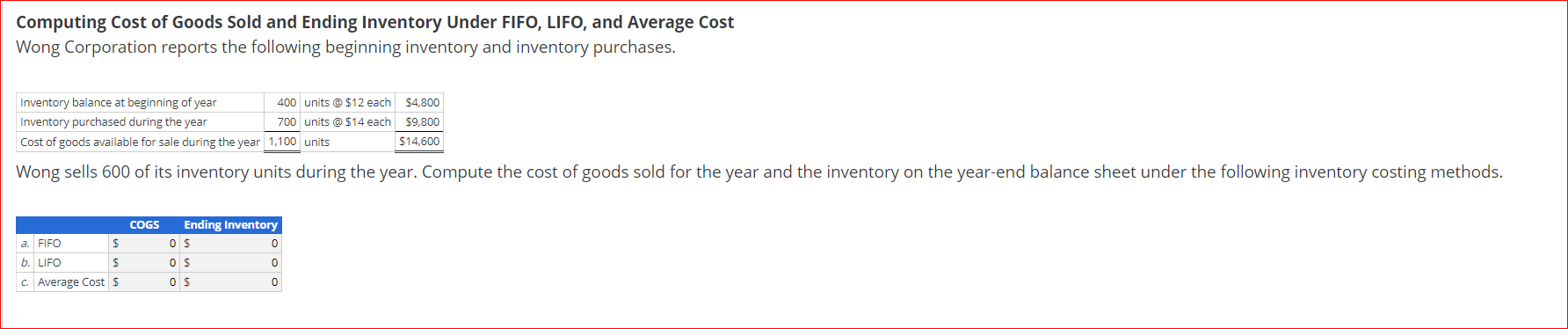 Solved Computing Cost of Goods Sold and Ending Inventory | Chegg.com