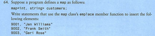 (Solved) : 64 Suppose Program Defines Map Follows Map Customers Write ...
