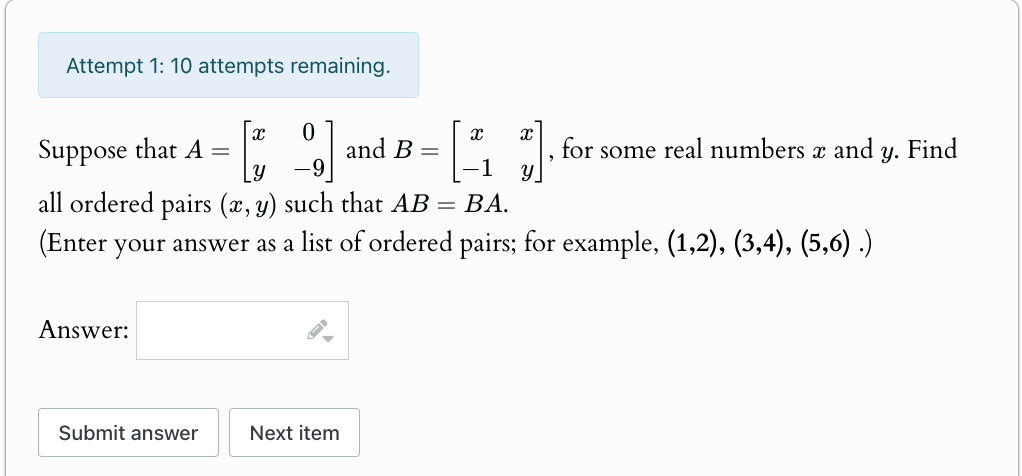 Solved Attempt 1: 10 ﻿attempts remaining.Suppose that | Chegg.com