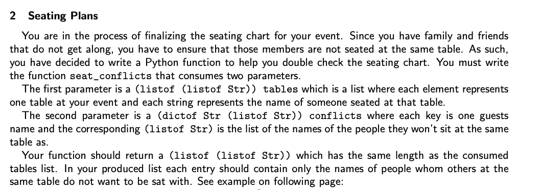 Solved Python 3. Seating plans using dictionary. help 2 | Chegg.com