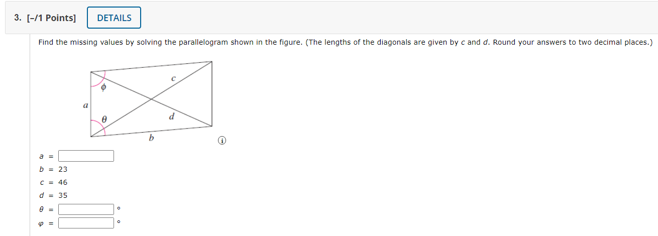 Solved Find the missing values by solving the parallelogram | Chegg.com