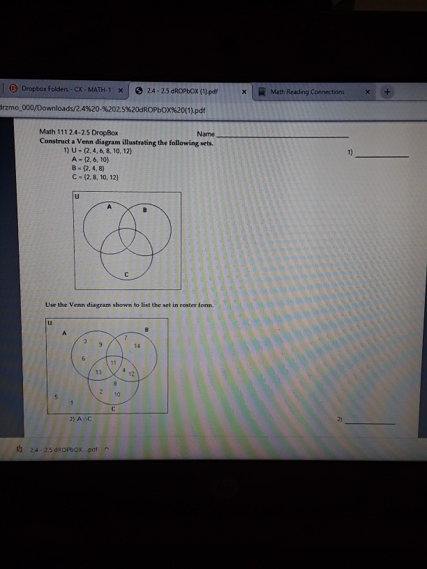 Solved Dropbox Folders - CX MATH-1 24-25 dROPbOx (1)-pdf X | Chegg.com