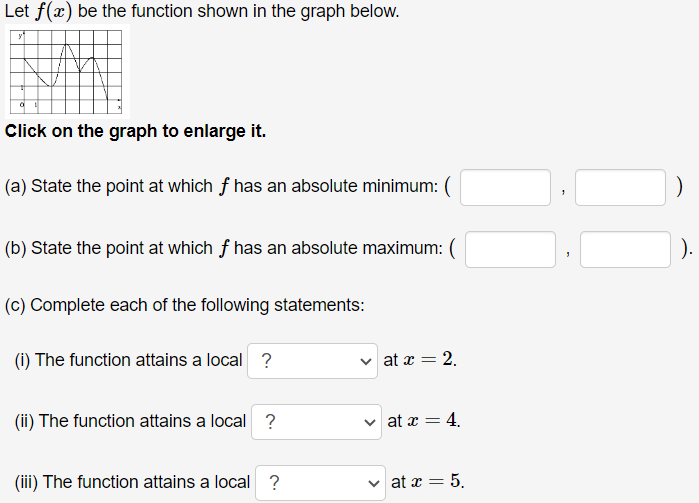 Solved Find the location of the absolute extrema of | Chegg.com