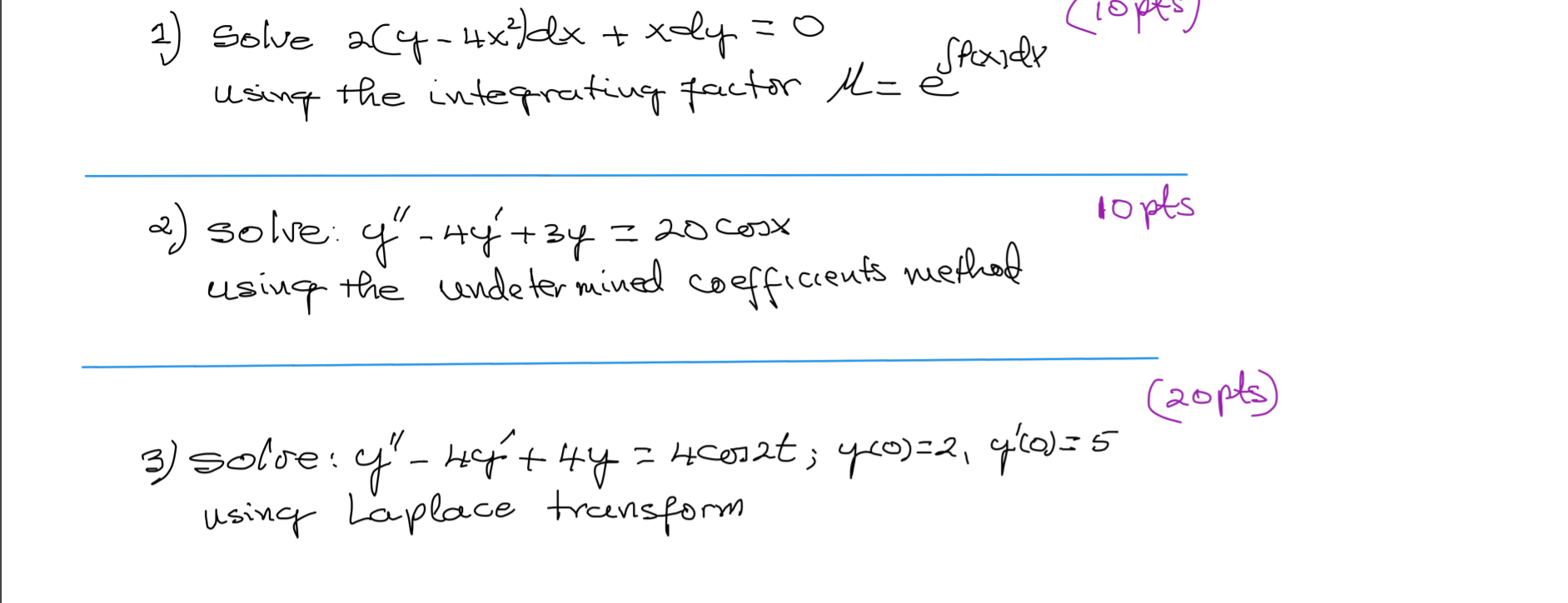 Solved opes) 2) Solve acq- 4x?dx + xoy = 0 using the | Chegg.com