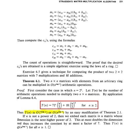 Refer To Strassen s Algorithm For Matrix Chegg