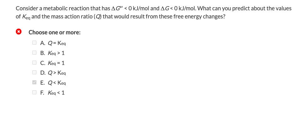 Solved Consider a metabolic reaction that has ΔG∘