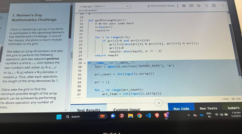 Solved Wornen's DayMathematics ChallengeCtwre is mernarine a | Chegg.com