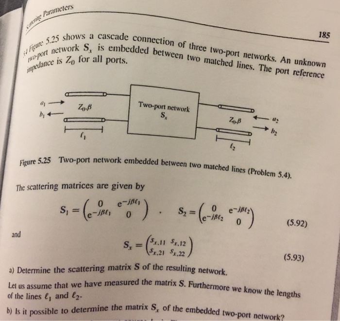 Solved Shows a cascade connection of three two-port | Chegg.com