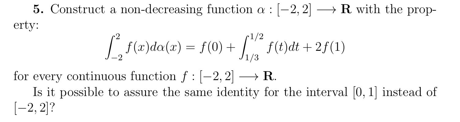 Solved 5. Construct a non-decreasing function a : [-2, 2] R | Chegg.com