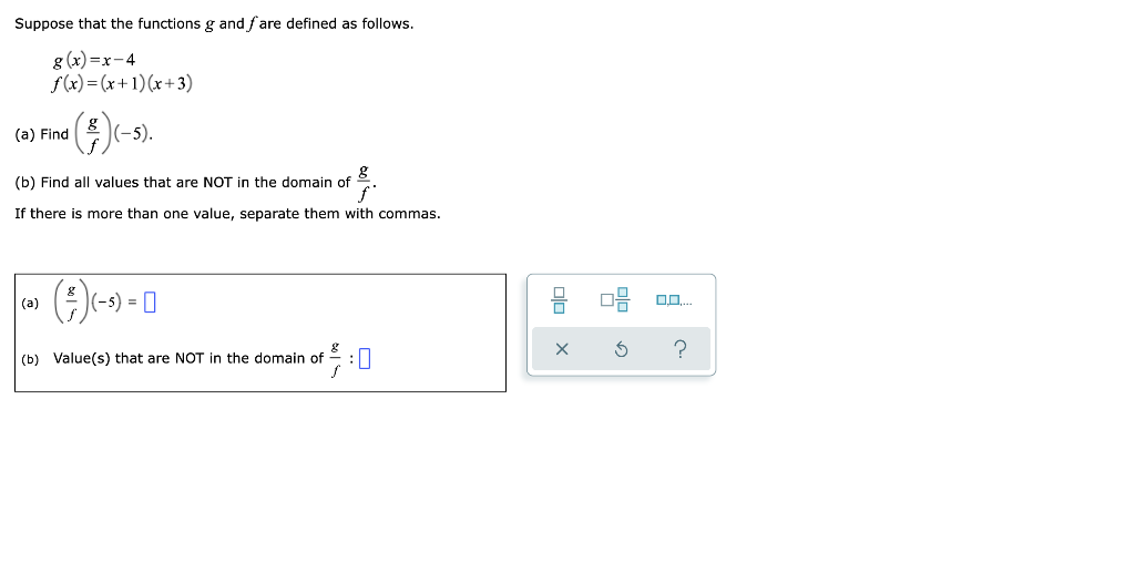 Solved Suppose that the functions g and fare defined as | Chegg.com