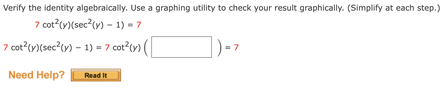 Solved Verify the identity algebraically. Use a graphing | Chegg.com