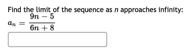Solved Find the limit of the sequence: 2n2 + 6n +1 an 7n2 + | Chegg.com