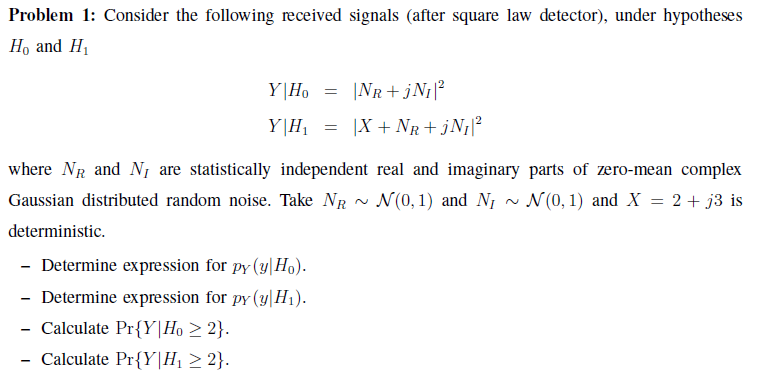 Problem 1: Consider the following received signals | Chegg.com