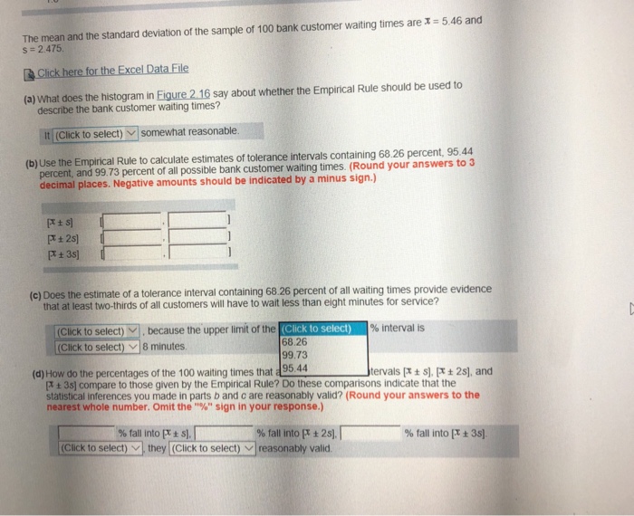 Solved A sample of 100 bank customer waiting times are given | Chegg.com