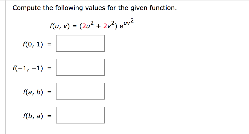 Solved Compute the following values for the given function. | Chegg.com