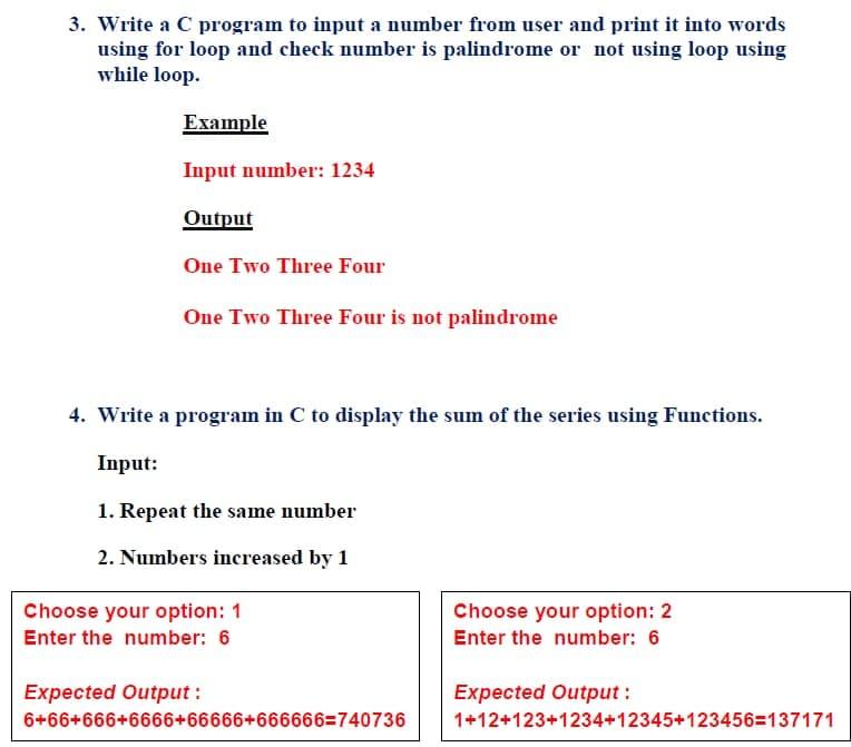 Solved 3 Write A C Program To Input A Number From User And 5863