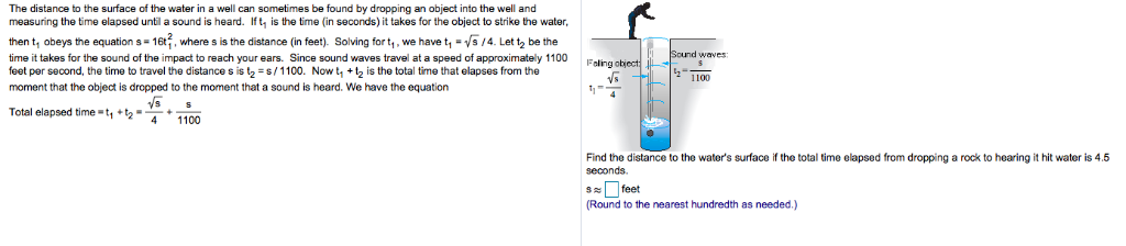 Solved The distance to the surface of the water in a well | Chegg.com
