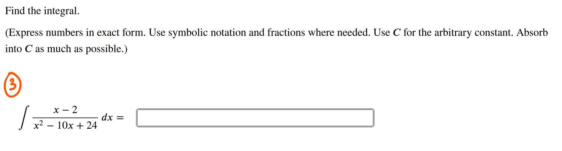 Solved Find the integral. (Express numbers in exact form. | Chegg.com
