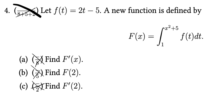 4 8 5 4 Let F T 2t−5 A New Function Is Defined By