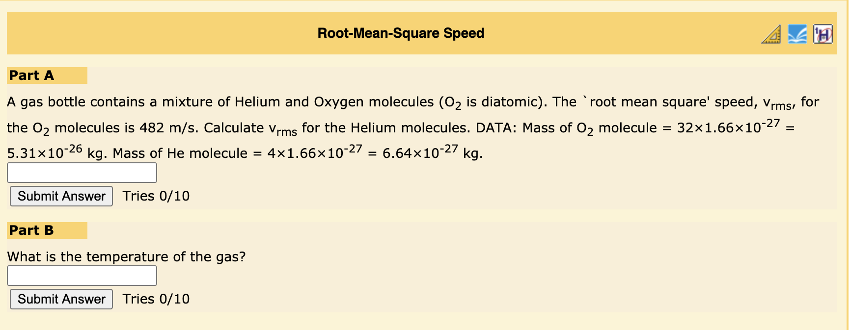 Solved Root-Mean-Square Speed Part A A gas bottle contains a | Chegg.com