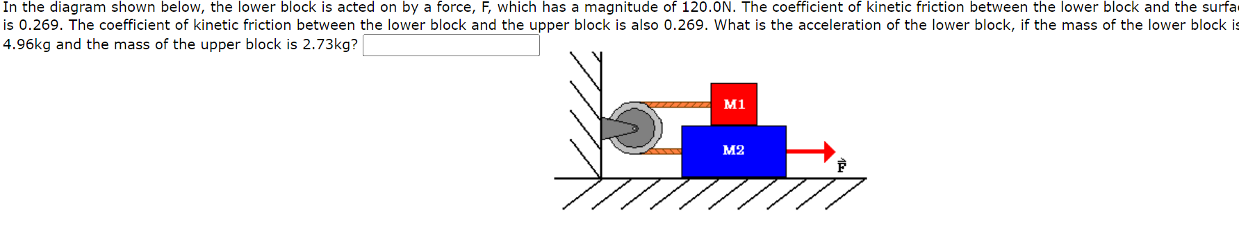 Solved In the diagram shown below, the lower block is acted | Chegg.com
