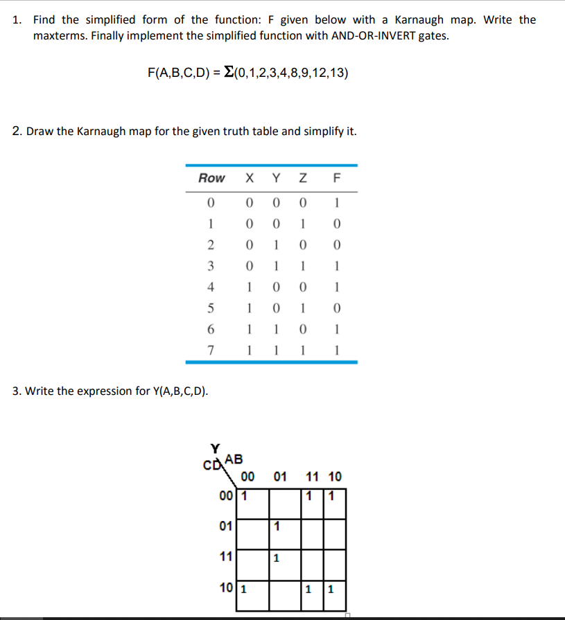 Solved 1. Find the simplified form of the function: F given | Chegg.com