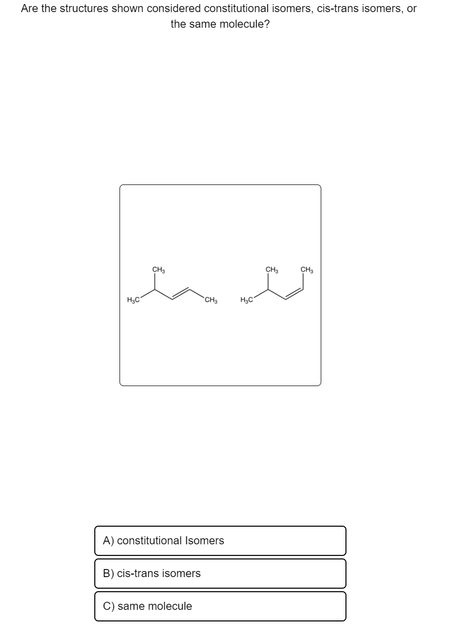 Solved Are the structures shown considered constitutional | Chegg.com